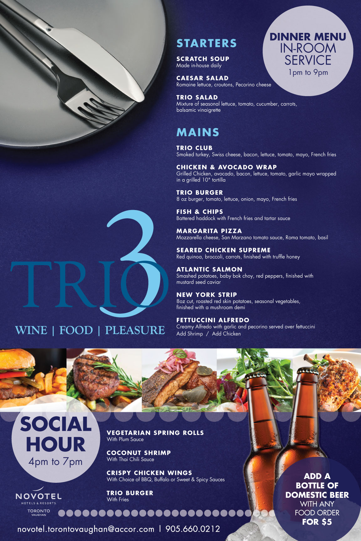 Trio Restaurant in Vaughan | Novotel Toronto Vaughan Hotel